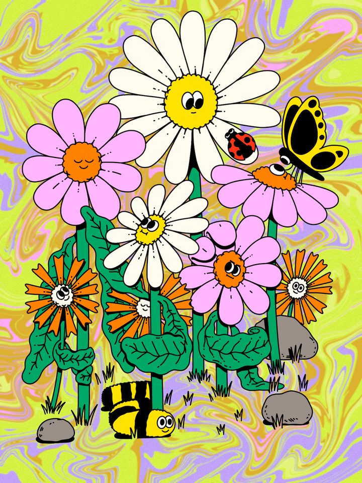 'Flower Friends' Poster – Lauren Martin Studio
