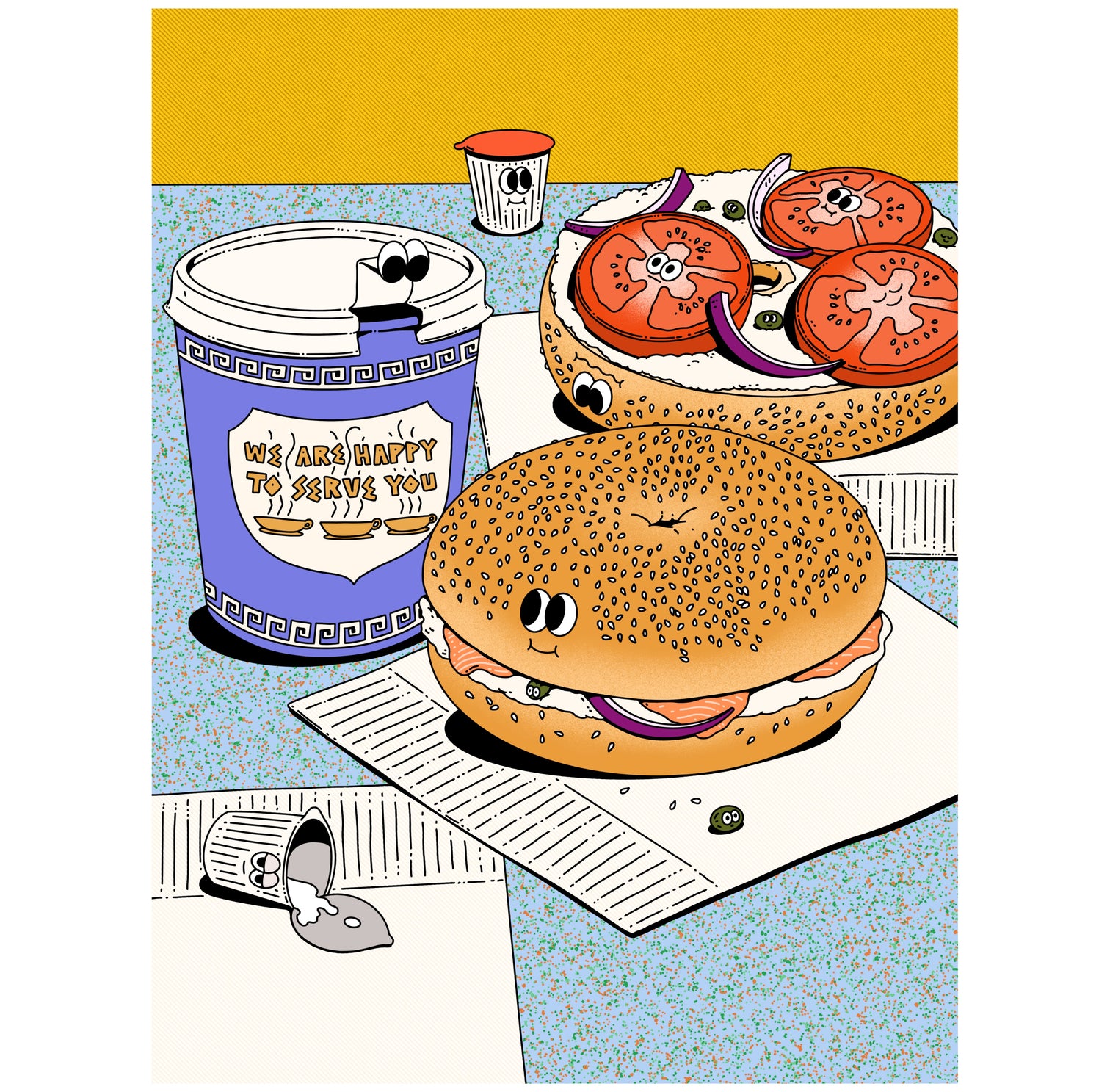 "Bagel Time" Poster – Lauren Martin Studio